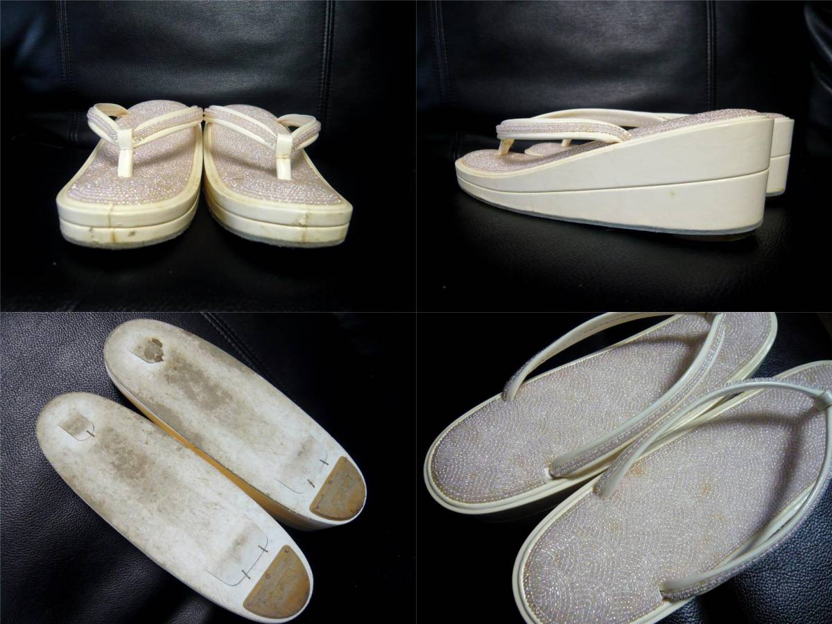 訳あり ビーズ和装ハンドバッグ＆草履 2点セット 煌めく淡いピンク 昭和レトロ ぞうり 着物 Mサイズ23cm 1513(M寸)｜売買されたオークション情報、yahooの商品情報をアーカイブ ...