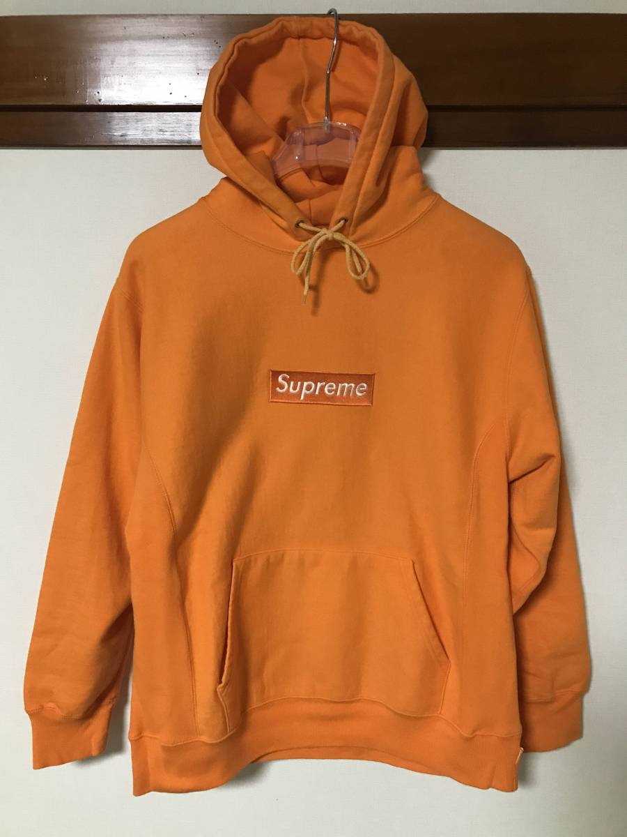 Supreme box logo オレンジ L 初期 jordan yeezy vlone north face bape fragment ...