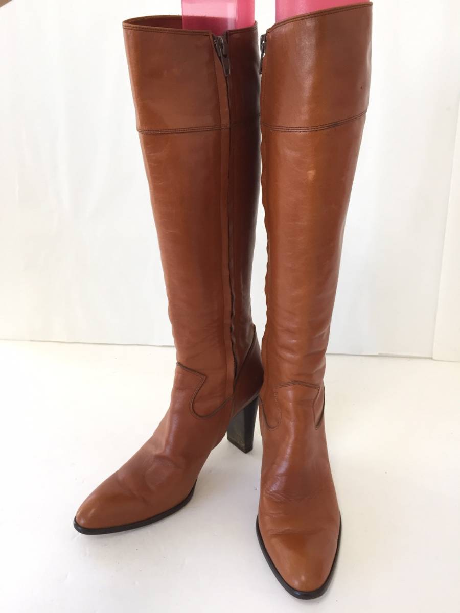 DIANA ロングブーツ 茶 23cm ダイアナ レザー アーモンドトゥ サイドジップ レディース 複数落札同梱OK 171028-103(23cm)｜売買されたオークション情報、yahooの ...