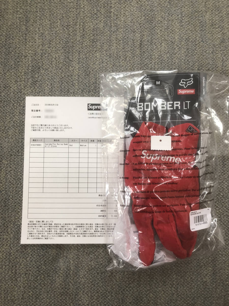 Mサイズ Supreme Fox Racing Bomber LT Grovesシュプリーム フォックス グローブ 手袋(その他)｜売買された ...