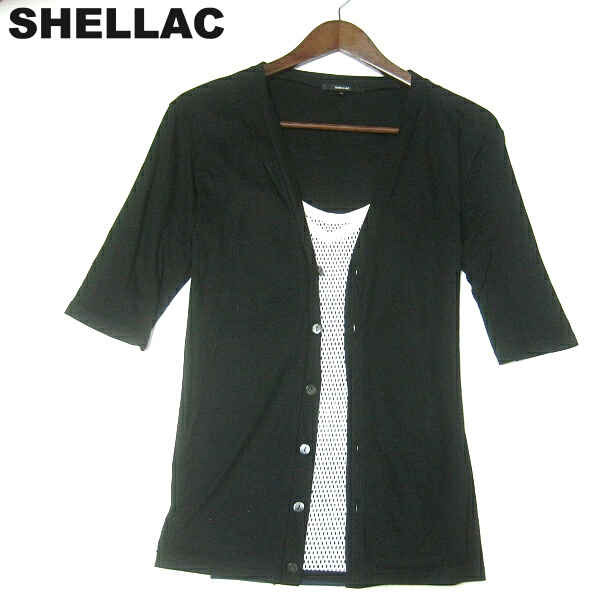日本製 シェラック SHELLAC 五分袖 カーディガン 黒 48 ブラック メンズ 5351 半袖(トップス)｜売買されたオークション情報、yahooの商品情報をアーカイブ公開 ...