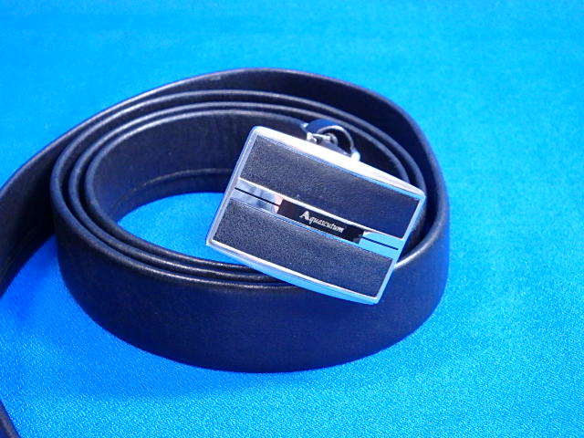 n9846 アクアスキュータム/Aquascutum メンズ ベルト 穴なしタイプ ブラック系(男性用)｜売買されたオークション情報 ...