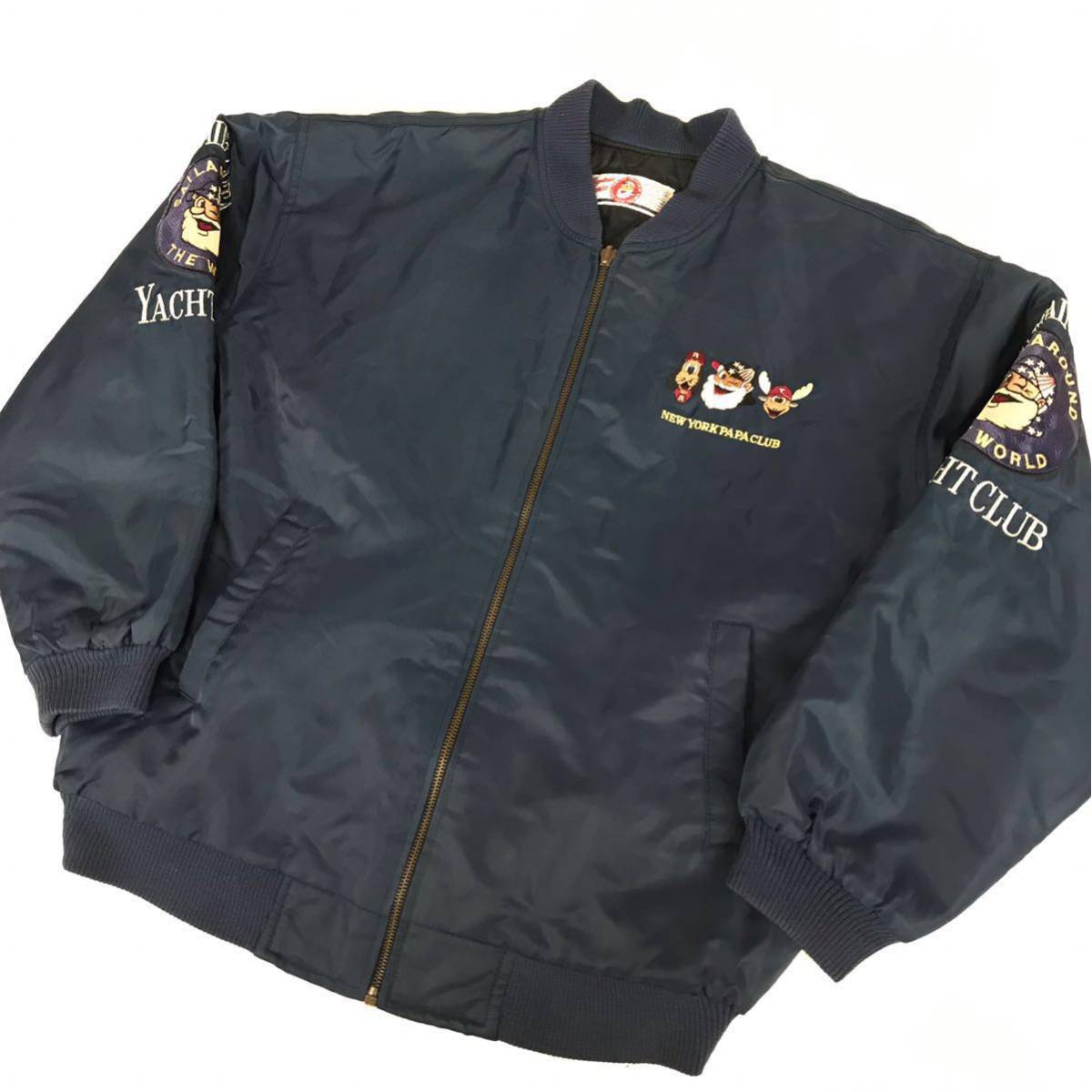 Captain Santa キャプテンサンタ 刺繍 ワッペン 中綿 MA-1 ジャケット ブルゾン ネイビー フライトジャケット ボンバー ...