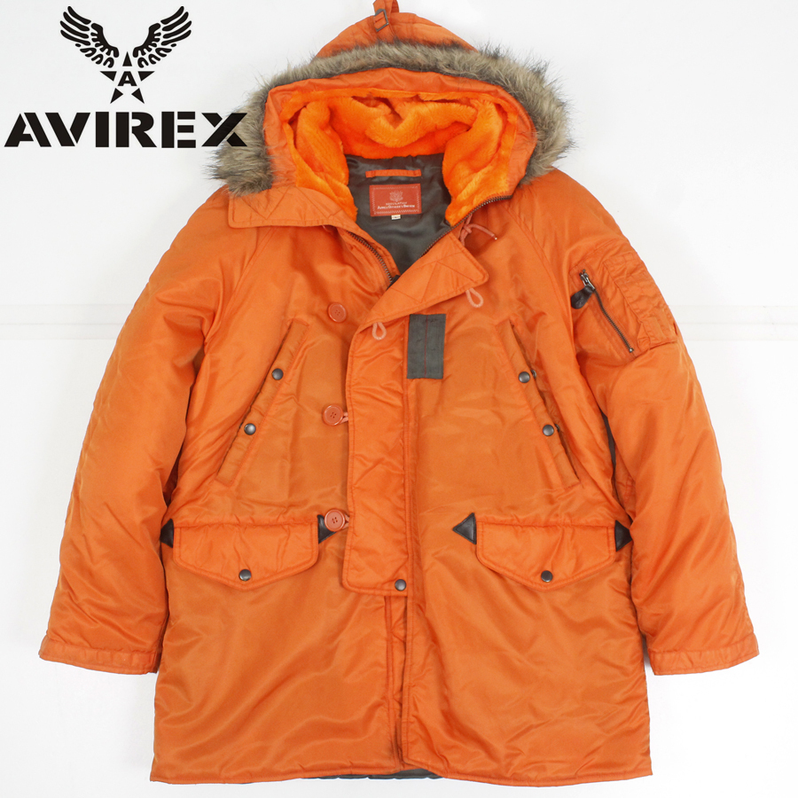 カラー 定価\26 040- 極 上野商会 AVIREX アヴィレックス 本格 TYPE N-3B フライトジャケット レスキューオレンジ L ...