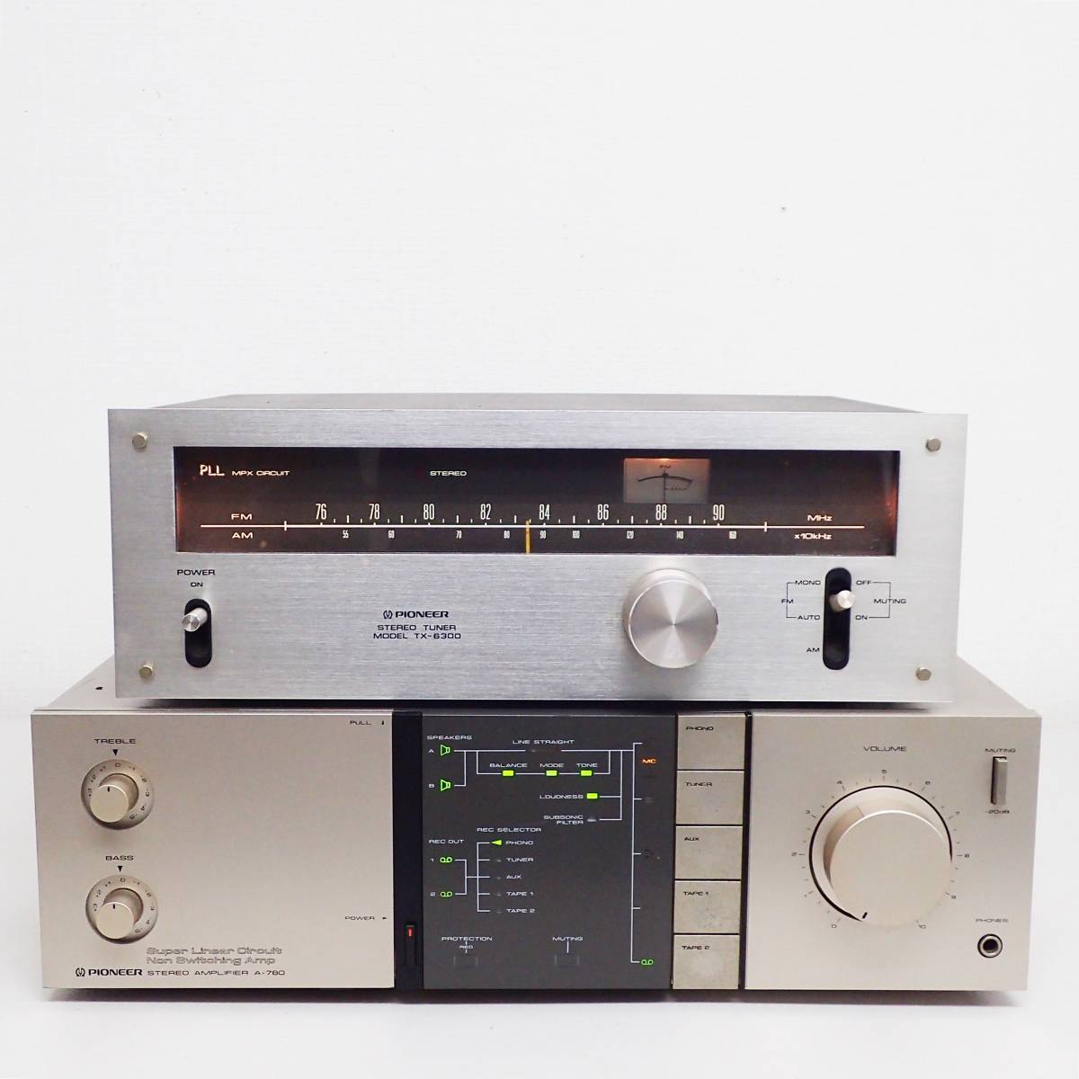 PINONEER パイオニア 2点 まとめ A-780 プリメインアンプ / TX-6300 ステレオチューナー 通電確認済み A12 ...