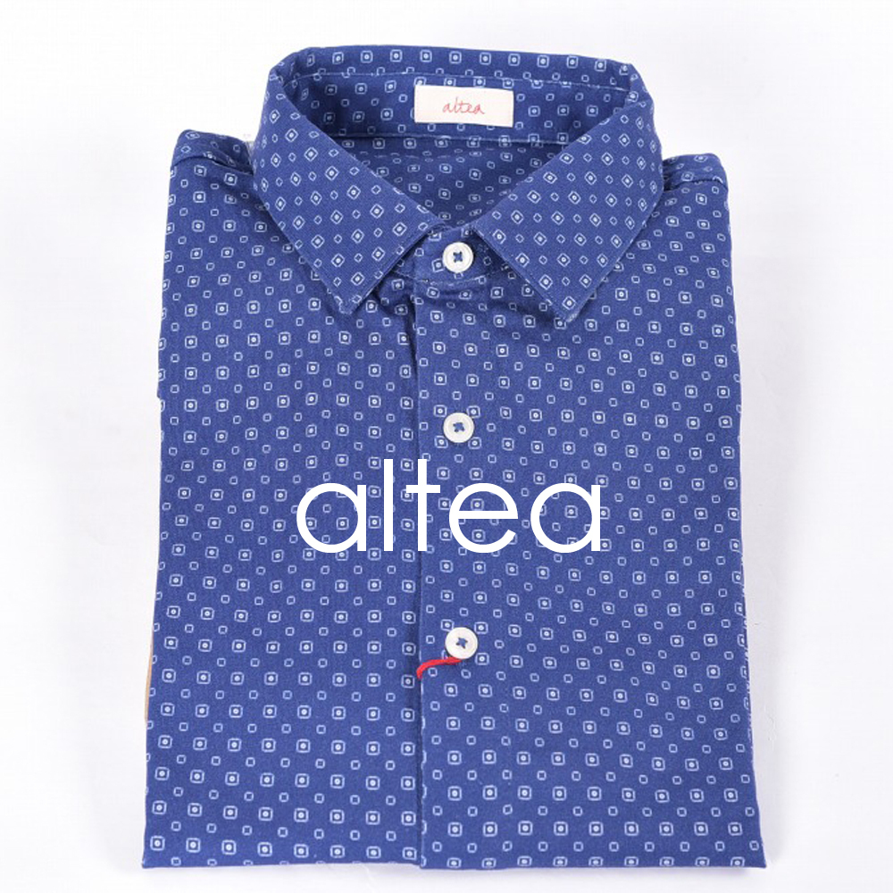 altea シャツ ニット ジャージー ストレッチ コットン レギュラーカラー 長袖 シャツ 春夏 ブルー スクエアドット M アルテア 304982(長袖シャツ)｜売買されたオークション情報 ...