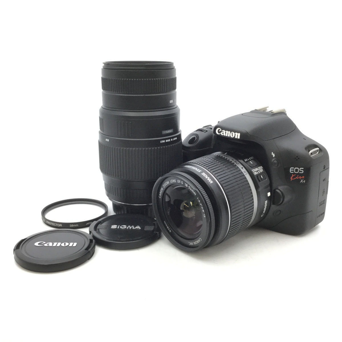 1314C カメラ デジタル一眼レフ Canon EOS KISS X4 EF-S 18-55mm f3.5-5.6 IS SIGMA 70 ...