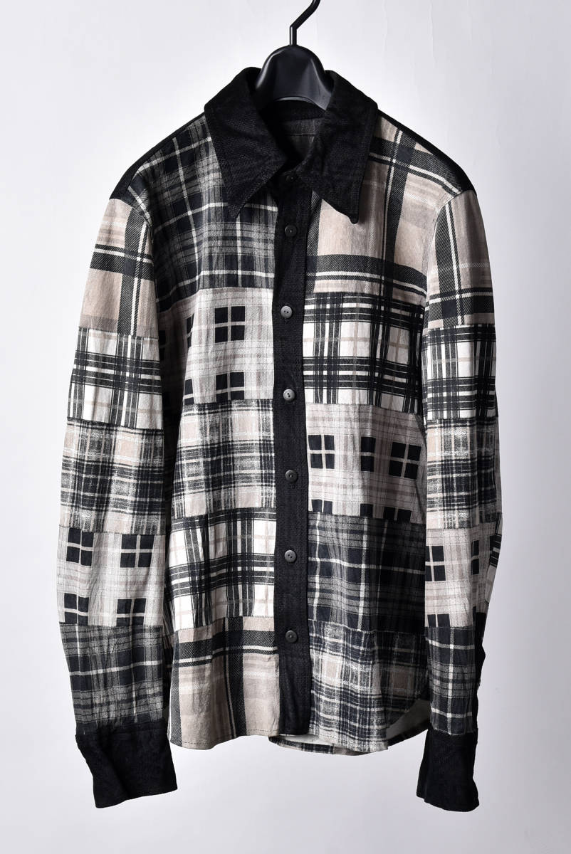 BACKLASH バックラッシュ パッチワーク リバースレザー シャツ size.S 片山勇 backbone バックボーン incarnation guidi 取扱店購入(バックボーン ...