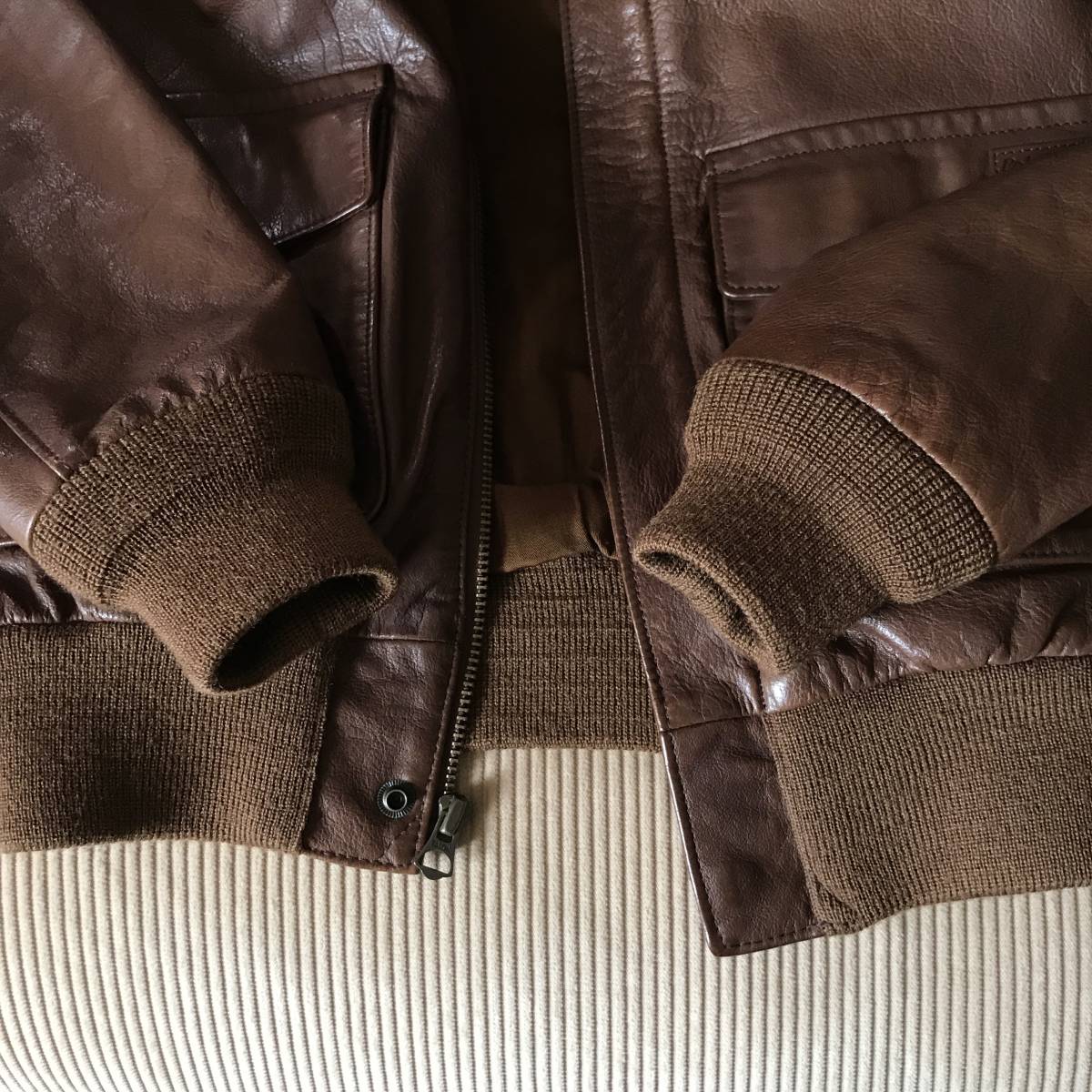 極上 POLO RALPH LAUREN A-2レザージャケット ブラウン XS A2 革ジャン 本革 ポロ ラルフローレン /g-1 g1 ...