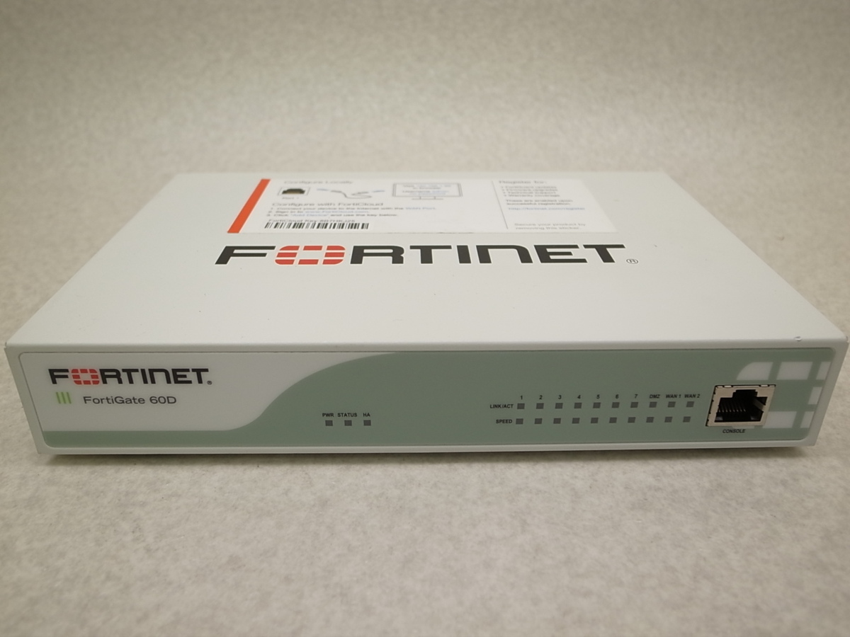 FortiGate-60D FG-60D UTM ファイヤウォールルーター セキュリティ 初期化済/ライセンス無 保証付/即日出荷/当日引取可/大阪発 No.5(ルーター)｜売買された ...