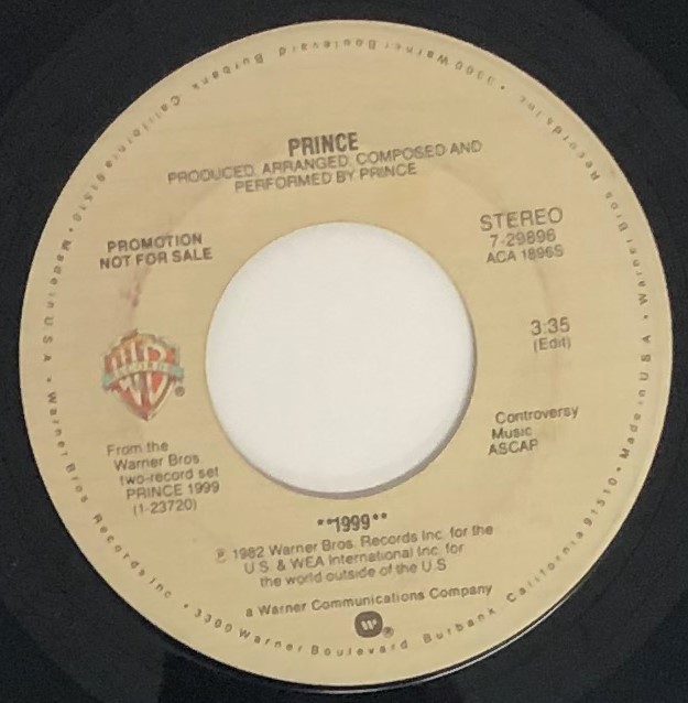 試聴 7inch EP Prince / 1999 7インチ 45 Electronic Funk Soul Pop Synth-pop ...