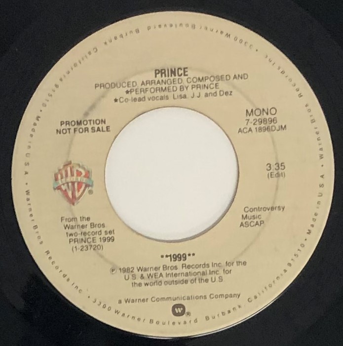 試聴 7inch EP Prince / 1999 7インチ 45 Electronic Funk Soul Pop Synth-pop ...