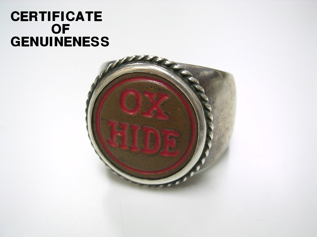 #21 Button Works x Larry Smith Tack Button Finger Ring OX HIDE ボタンワークス x ラリースミス タックボタン リング ...