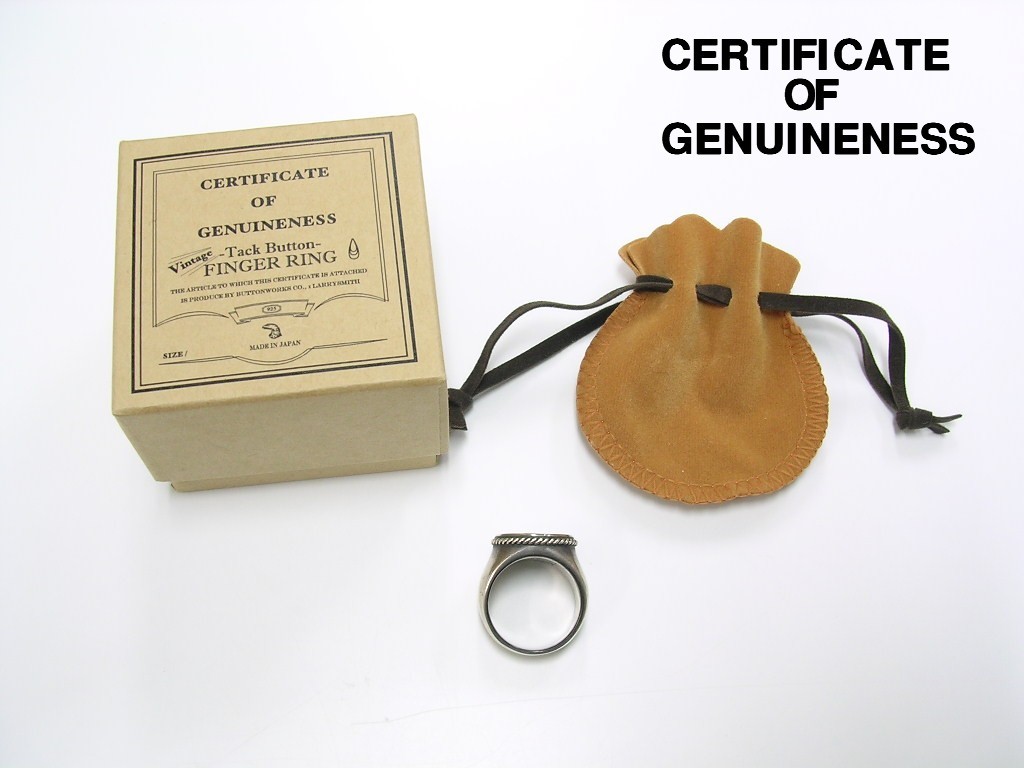 #21 Button Works x Larry Smith Tack Button Finger Ring OX HIDE ボタンワークス x ラリースミス タックボタン リング ...