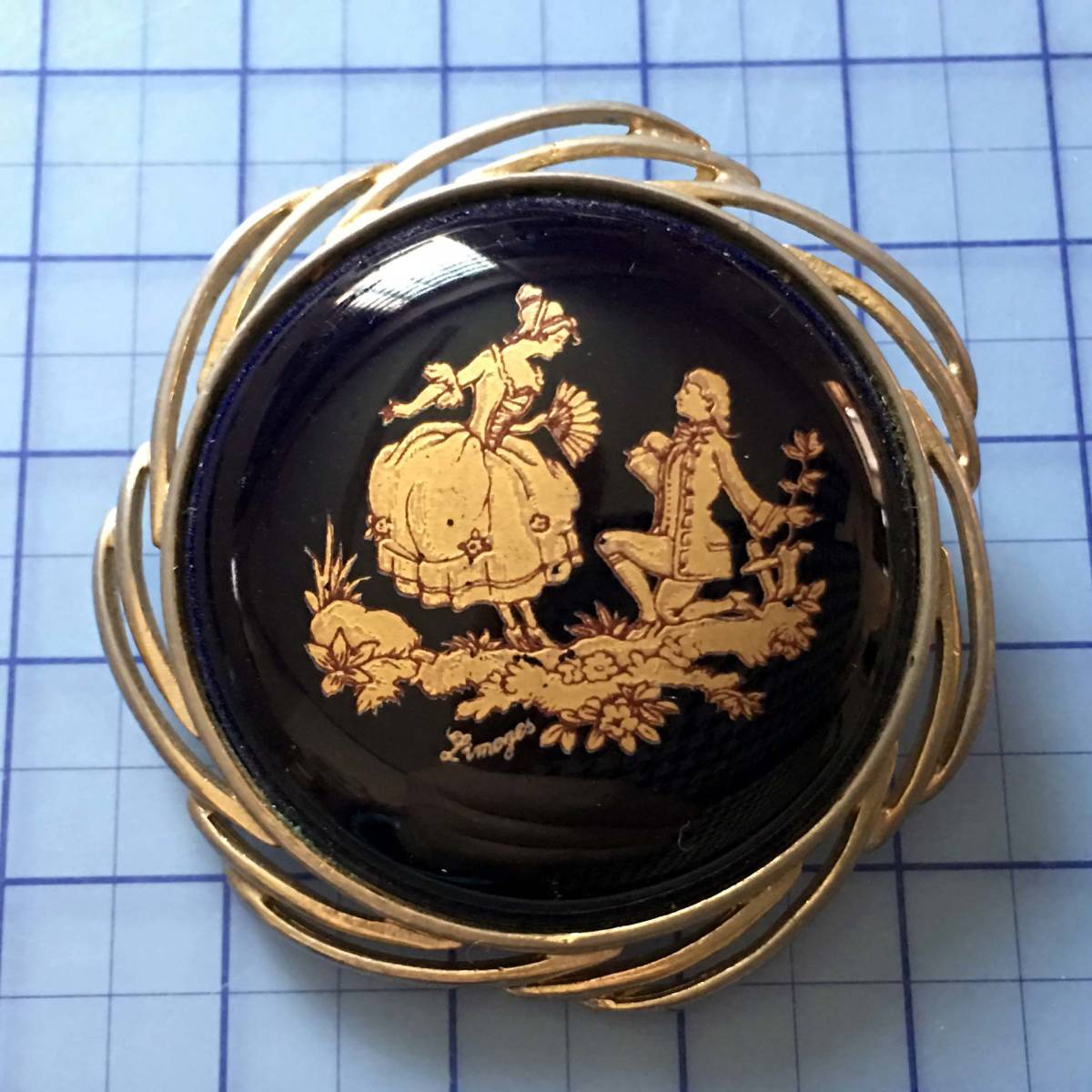LIMOGES CASTEL FRANCE リモージュ ゴールド ブローチ NO.4399(ブローチ)｜売買されたオークション情報、yahooの商品情報をアーカイブ公開 - オークファン ...