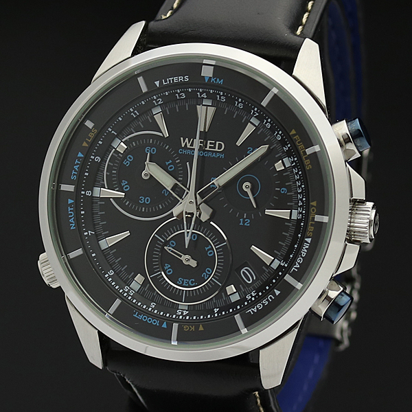 1円 2018年購入 保証書付 超 セイコー ワイアード VK68-KMC0 クロノグラフ 黒 稼働 QZ 箱有 メンズ腕時計 040 260 ...