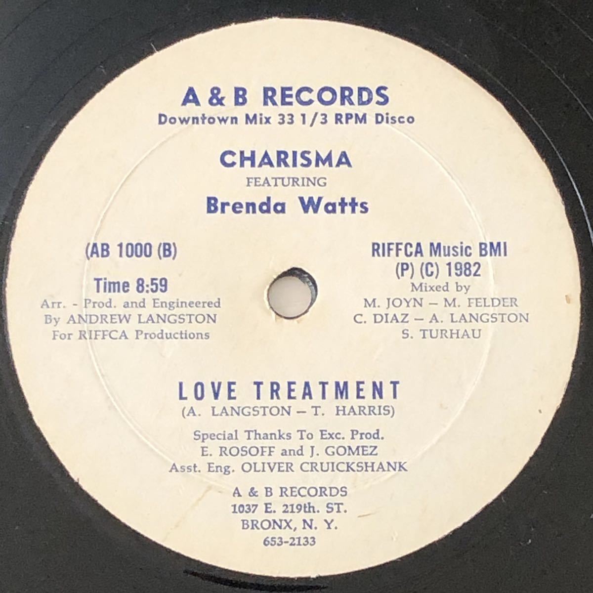 CHARISMA featuring BRENDA WATTS / LOVE TREATMENT-A & B RECORDSオリジナル盤 ...