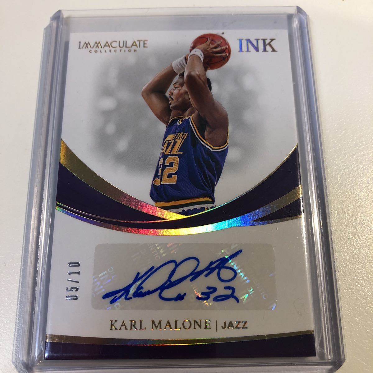 Panini 2018-19Immaculate INK KARL MALONE Auto 直筆サインカード NBA 5/10 ...
