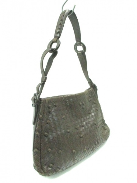 ボッテガヴェネタ BOTTEGA VENETA ショルダーバッグ 133507 イントレチャート レザー ダークブラウン バッグ(かばん ...