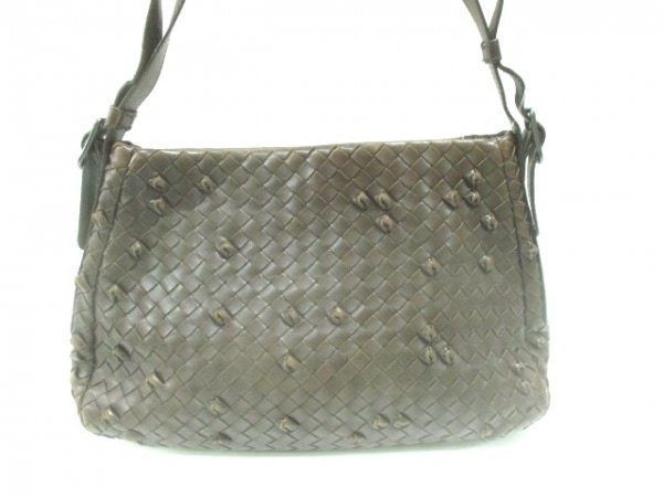 ボッテガヴェネタ BOTTEGA VENETA ショルダーバッグ 133507 イントレチャート レザー ダークブラウン バッグ(かばん ...