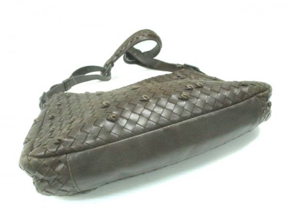 ボッテガヴェネタ BOTTEGA VENETA ショルダーバッグ 133507 イントレチャート レザー ダークブラウン バッグ(かばん ...