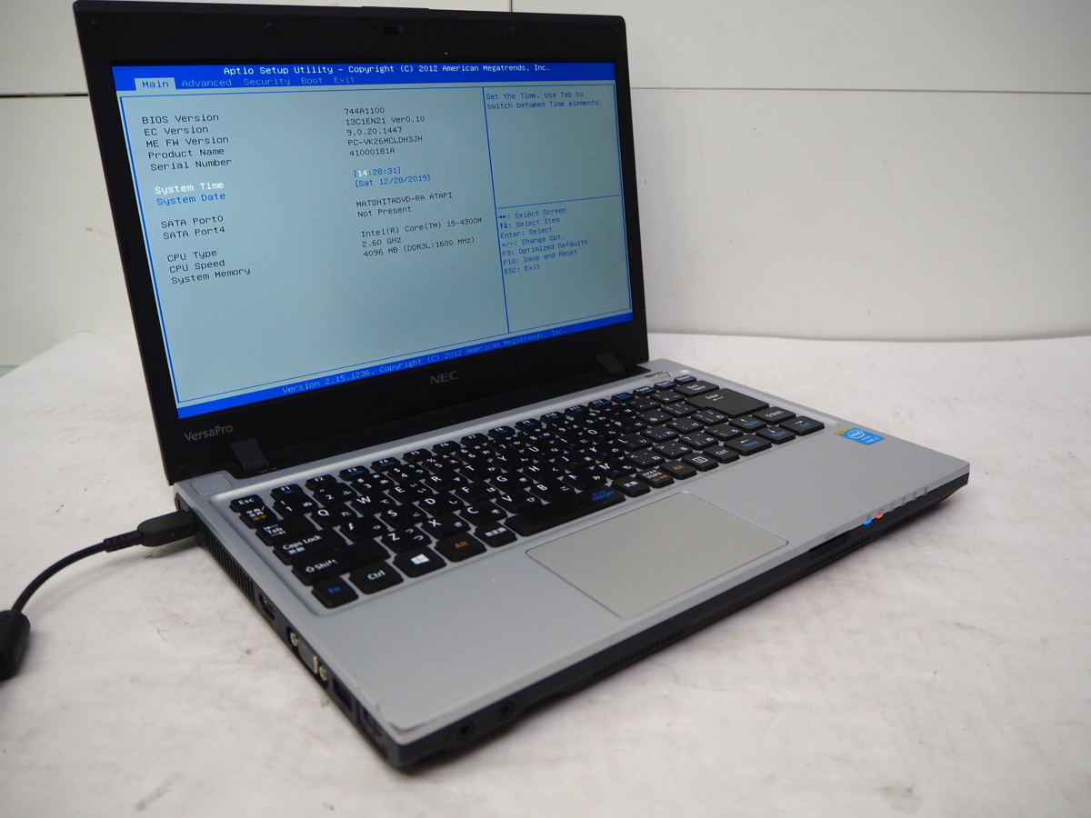 ハード王 NEC PC-VK26MCLDH3JH/Corei5-4300M/4GBメモリ/HDD無/バイオスOK/N2946-A1(15インチ ...