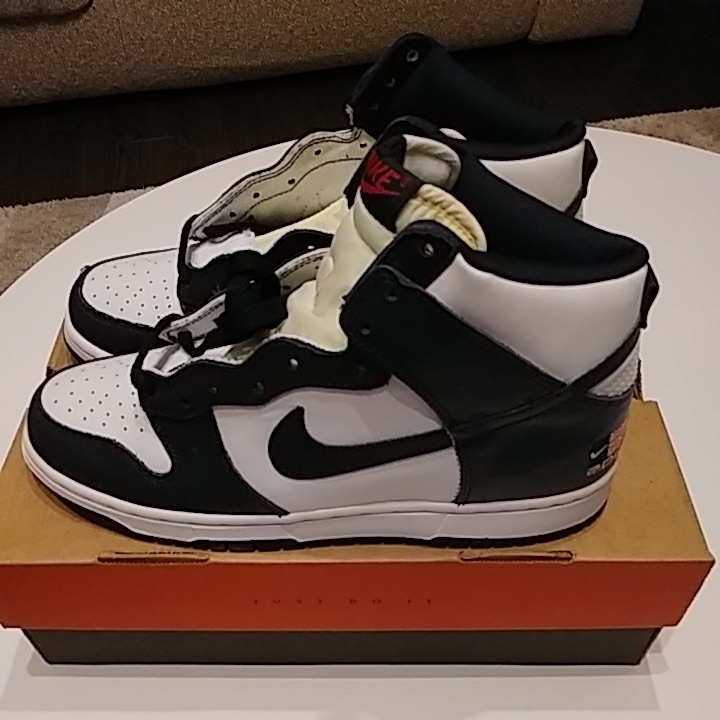 99年製 NIKE DUNK HIGH LE 27センチ WHITE/OBSIDIAN-RED USA2000 ナイキ ダンク(27.0cm ...