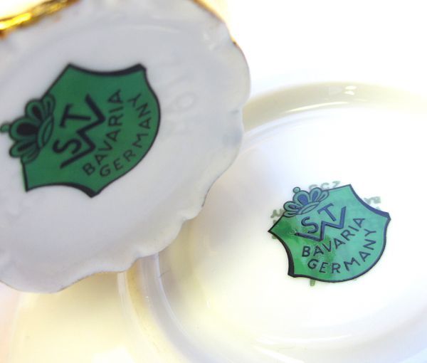 1円 カップ＆ソーサー STW BAVARIA GERMANY ゴールド デミタスカップ ヴィンテージ アンティーク 食器 K229(デミタス ...