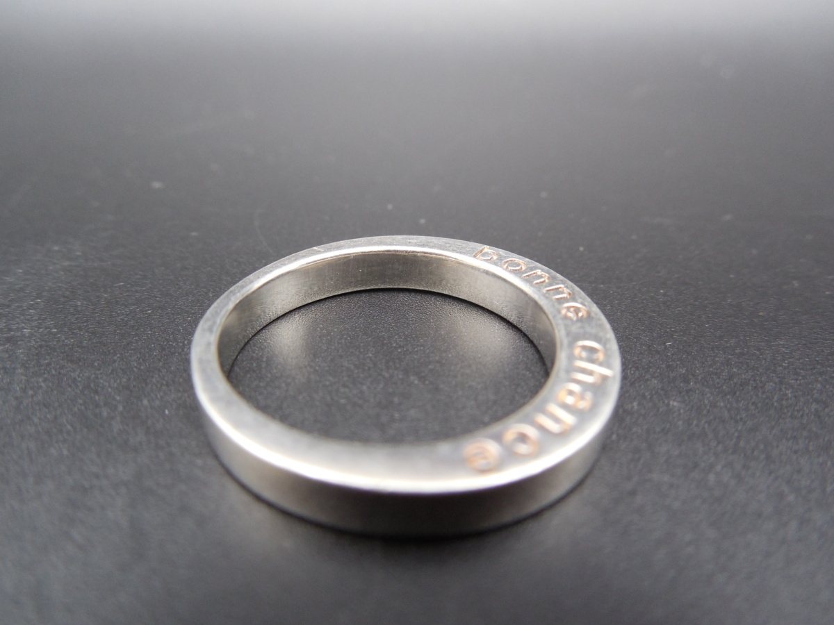 シルバー bonne chance ボン シャンス 刻印入り シンプル デザイン リング サイズ約13号 重量約4.3g(13号～)｜売買されたオークション情報、yahooの商品情報を ...