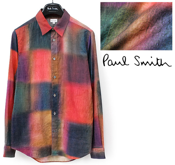 15SS名作 ポールスミス Paul Smith メインライン BAUHAUS CHECK PRINT SHIRT/バウハウスチェック ...