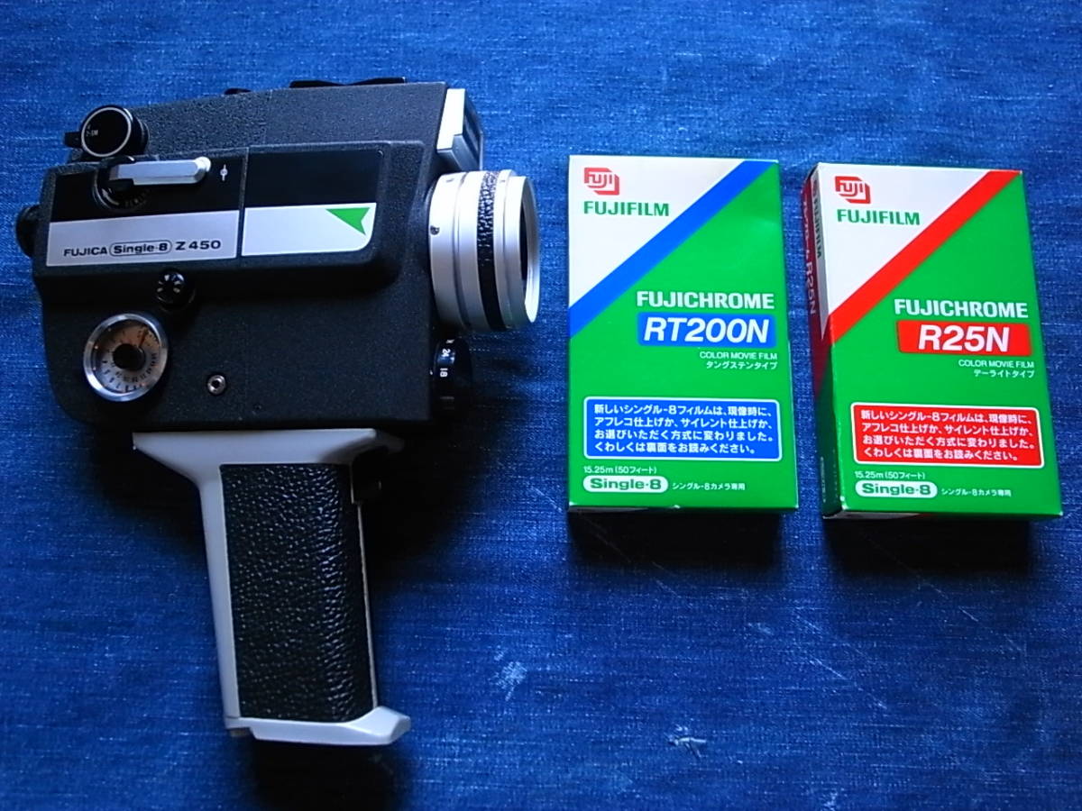 可動品コンディション良好 ビンテージ FUJICA SINGLE 8 Z450 FUJIFILMシングル8 フイルム2本(8ミリビデオカメラ ...