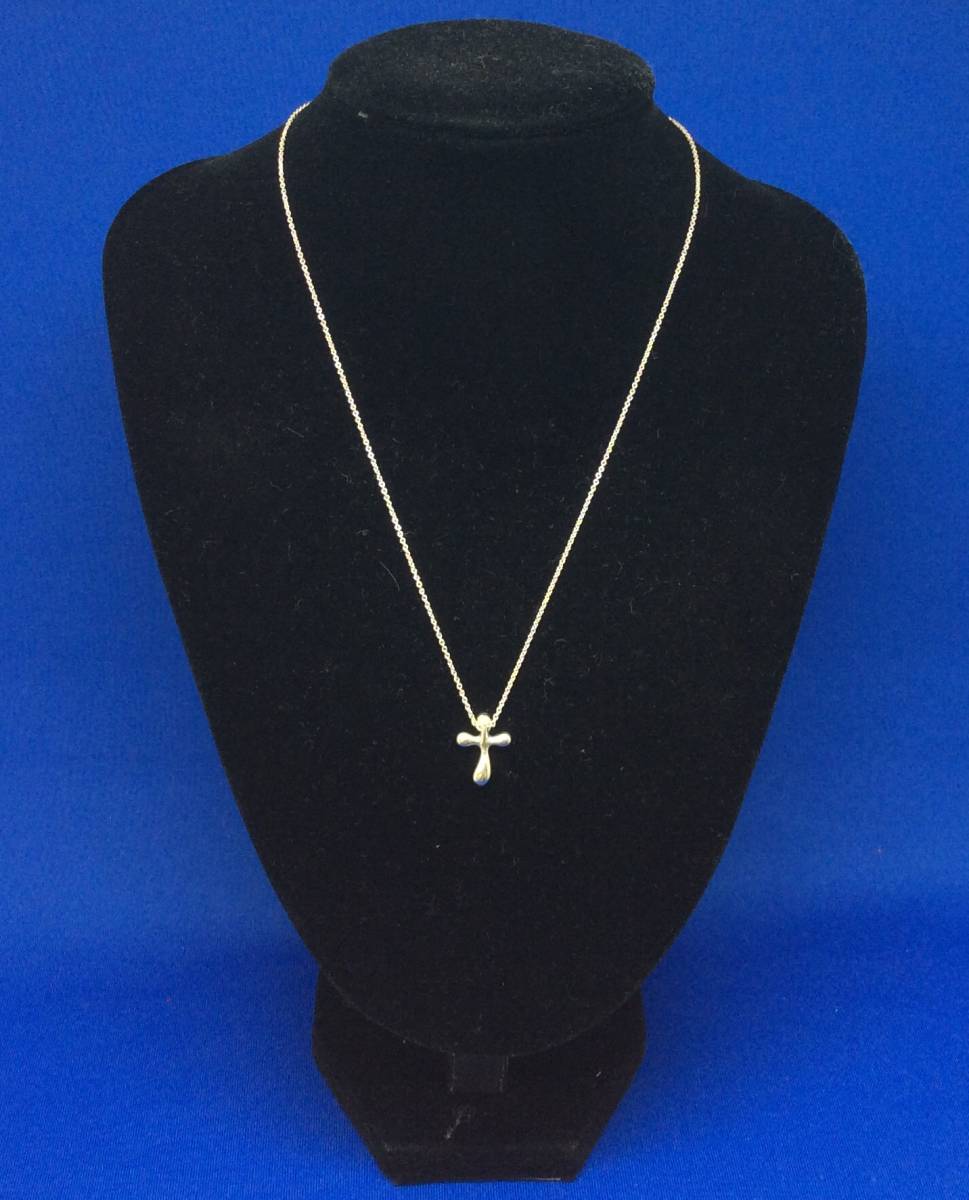 I128 TIFFANY＆Co ティファニー ネックレス クロス ペレッティ シルバー925 SV925 アクセサリー 重さ2.71g 保存袋/箱付(クロス)｜売買されたオークション情報 ...