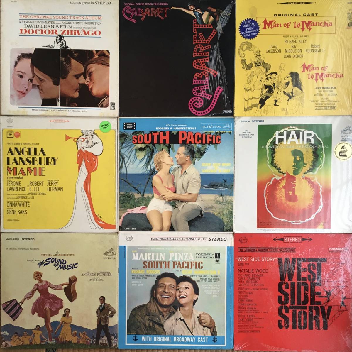 ALL輸入盤サントラLPまとめて Man of La Mancha/HAIR/WEST SIDE STORY/CABARET/SOUTH PACIFIC/DOCTOR ZHiVAGO ...
