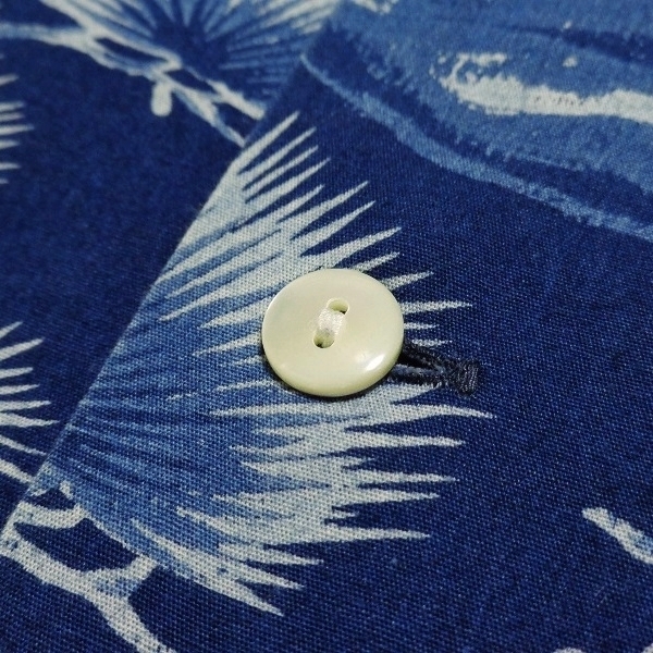 定価28080円 CALEE キャリーL/S ORIENTAL PATTERN INDIGO HAWAIIAN SHIRT 和柄 アロハシャツ インディゴブルー M 総柄 長袖(アロハシャツ ...