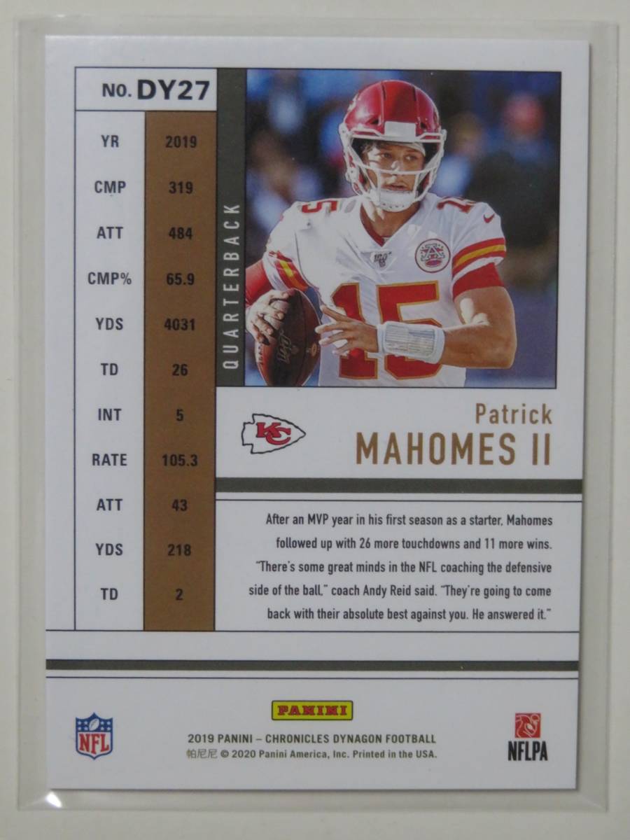 2019 PANINI CHRONICLES DYNAGON PATRICK MAHOMES II 68/99(スポーツ)｜売買された ...