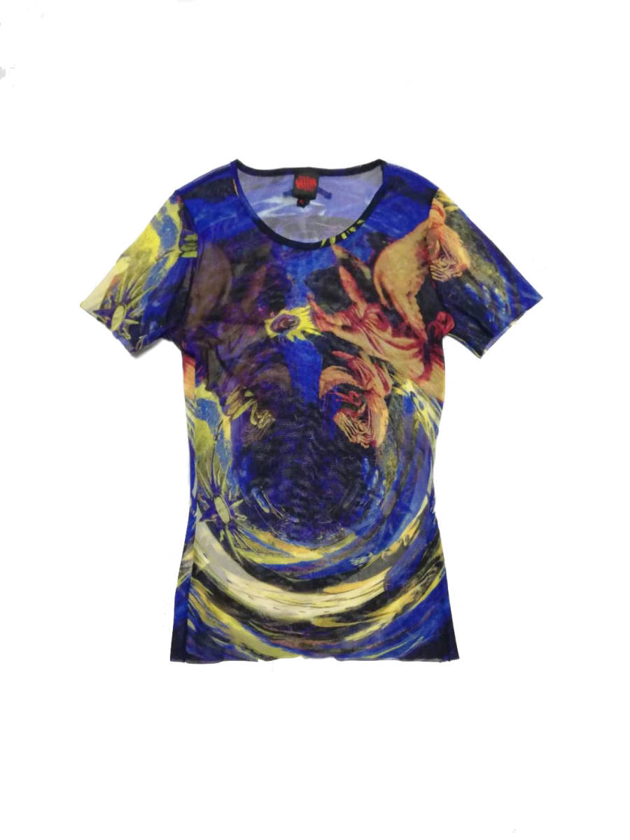 jean paul gaultier 00s DISTORTION ANGEL MESH SHIRT TOP 宗教 天使 総柄 カットソー ...