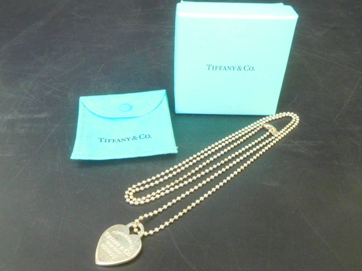 08 23-326693-29 Y TIFFANY&Co. ティファニー リターントゥ ハート プレート ネックレス シルバー 925 刻印 ...