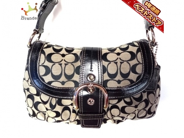 コーチ COACH ショルダーバッグ F15203 ソーホー プリーテッド シグネチャー バックルフラップ ジャガード×レザー ライトグレー× ...