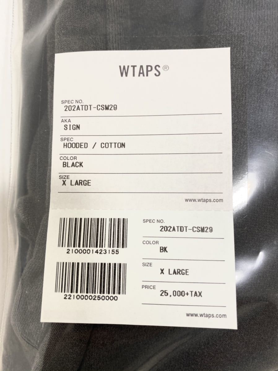 20AW WTAPS SIGN HOODED COTTON COLLEGE DESIGN SWEATSHIRT ダブルタップス スウェット ...