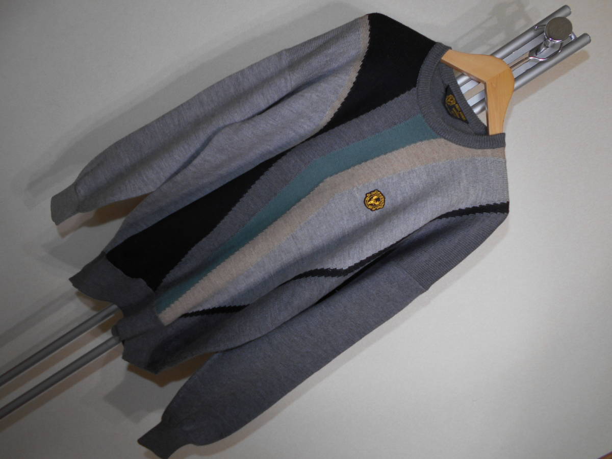 U802 ROBERT MAYNARD forマルマン★英国製★配色/ラムウール★セーター 46｜スポーツ、レジャー