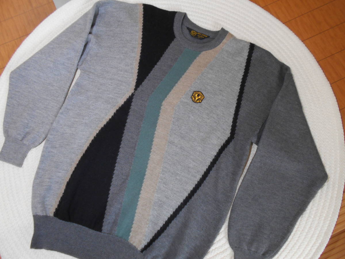 U802 ROBERT MAYNARD forマルマン★英国製★配色/ラムウール★セーター 46｜スポーツ、レジャー