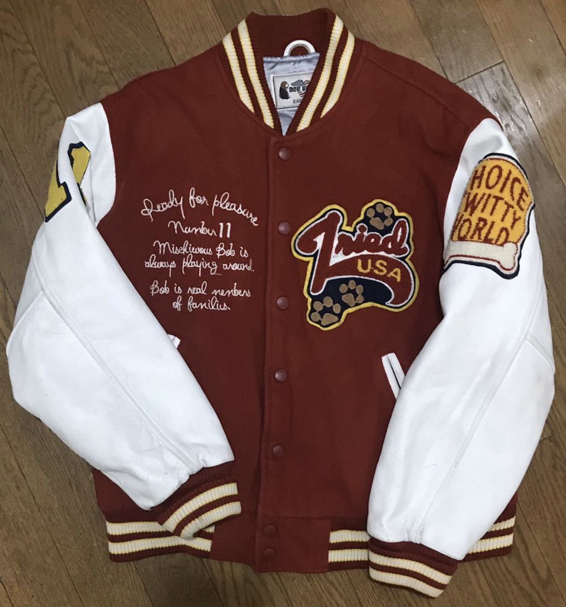 BOB BEAGLE スタジアムジャンパー 袖革 Mサイズ(Mサイズ)｜売買されたオークション情報、yahooの商品情報をアーカイブ公開 - オークファン（aucfan.com）