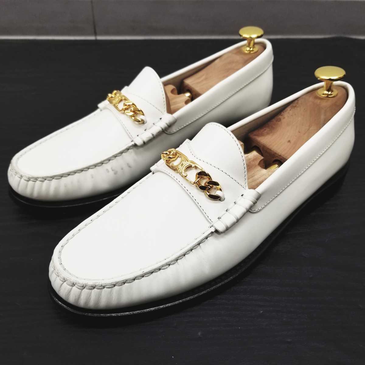 1円 / イタリア製 '高級感溢れる' セリーヌ CELINE レザー ビットローファー 白 size39 24cm シューズ 婦人靴 エレガント 革靴(女性用)｜売買されたオークション情報 ...