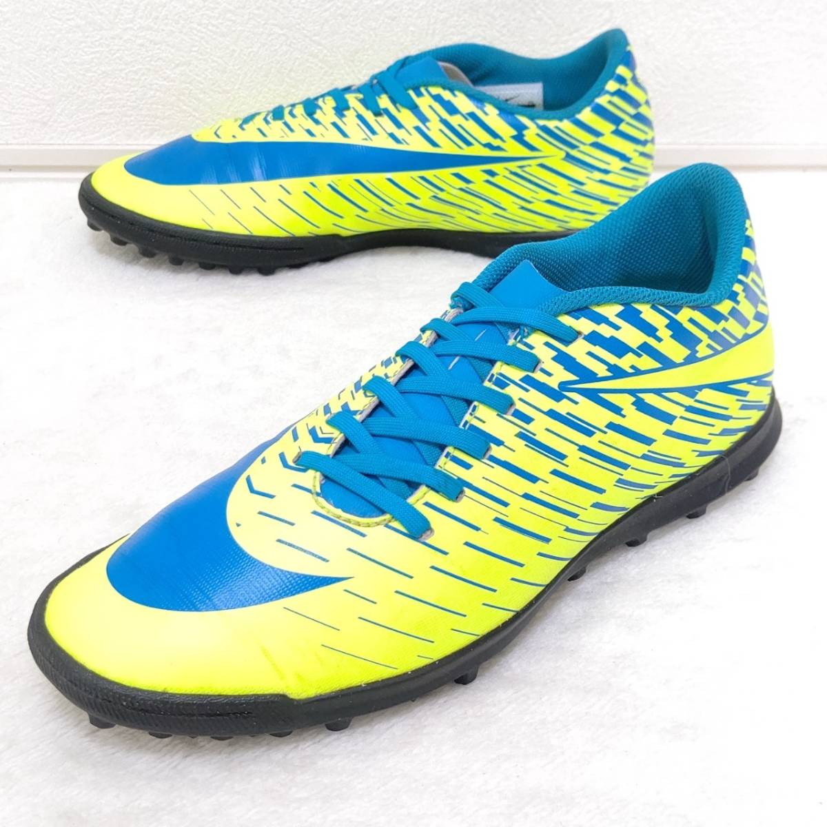 NIKE ナイキ スニーカー ブラバータ X II TF 844437-700 サッカー トレーニングシューズ フットサル ブルー イエロー ...