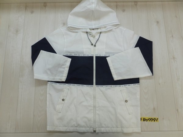 ＜送料280円＞PEPPY JEAN ペペジーンズ メンズ バイカラー フード付き 薄手 ジップ ジャケット 紺×白 L(Lサイズ)｜売買され ...
