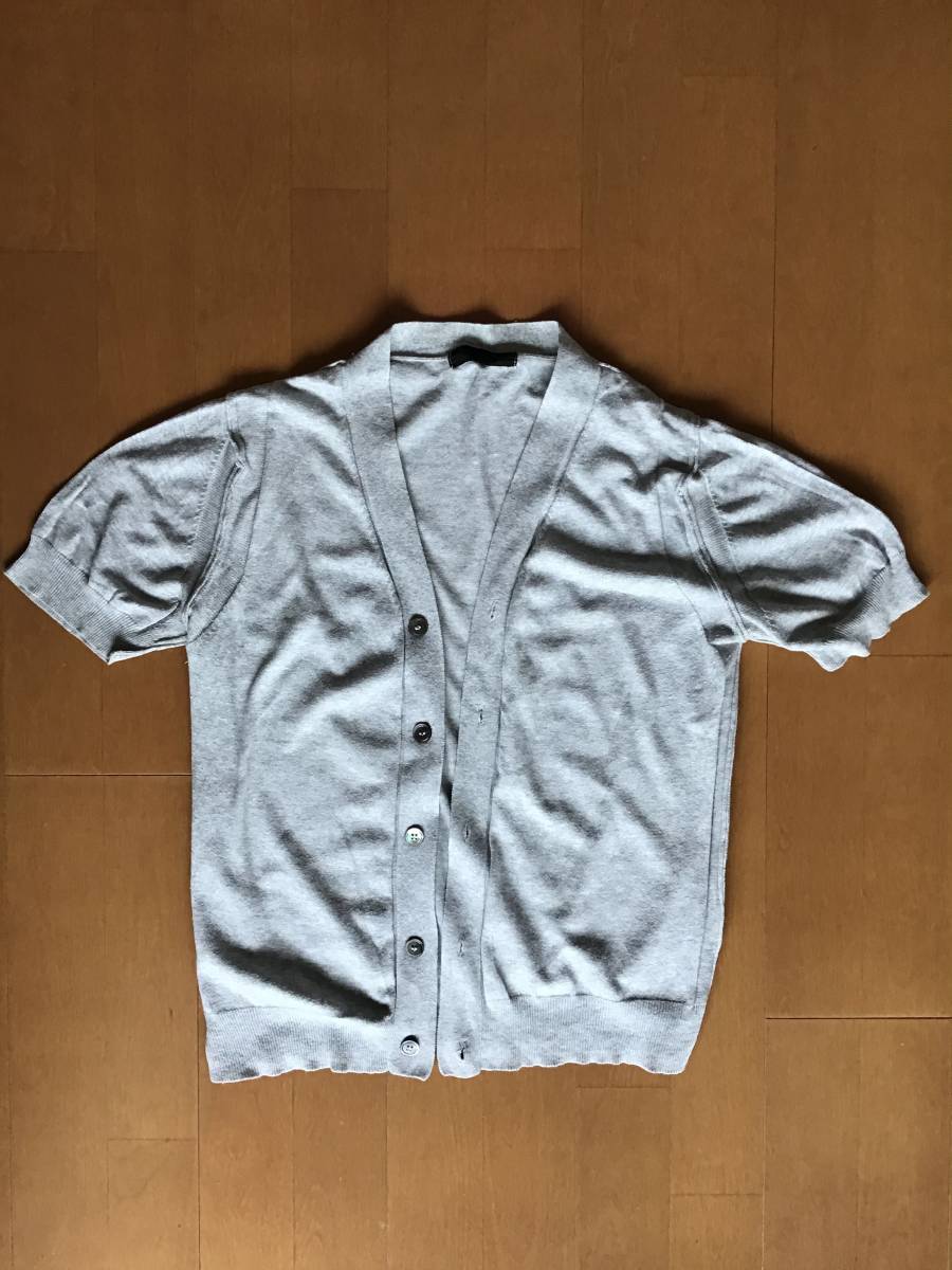 JENASIS ジーナシス 半袖カーディガン グレー 綿100 サイズFの記載 MーL シンプル ベーシック 温度調節 used 匿名発送 ...