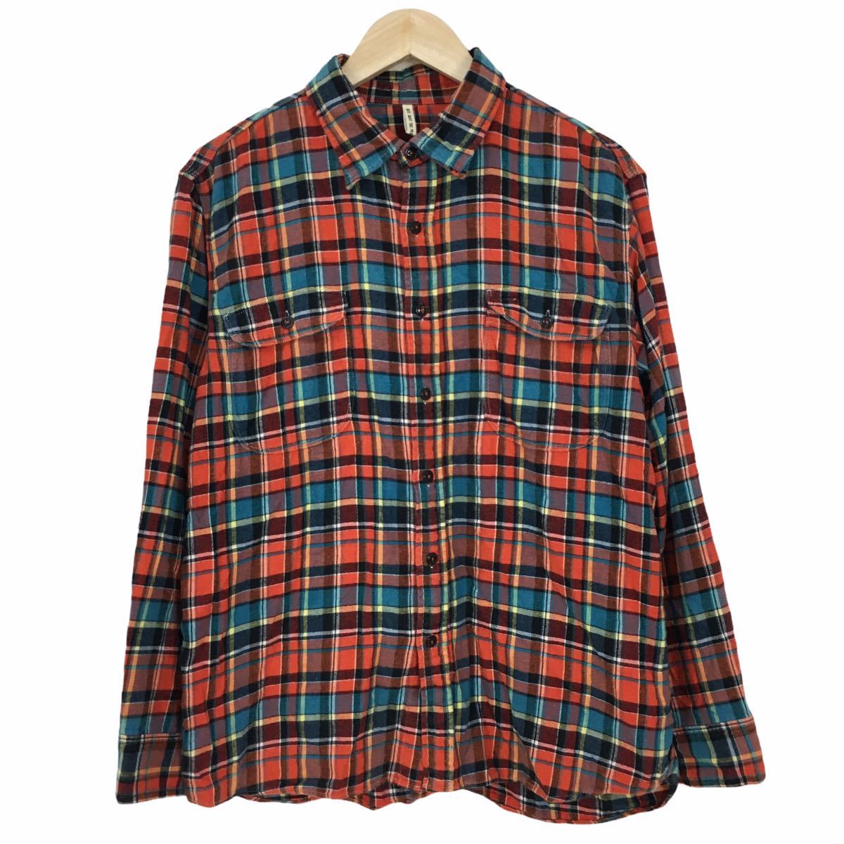 m133 KATO BASIC TOOL PROJECT BY KATO/AAA カトー コットン チェック 柄 長袖 シャツ トップス メンズ レッド系 マルチカラー L(Lサイズ)｜売買さ ...