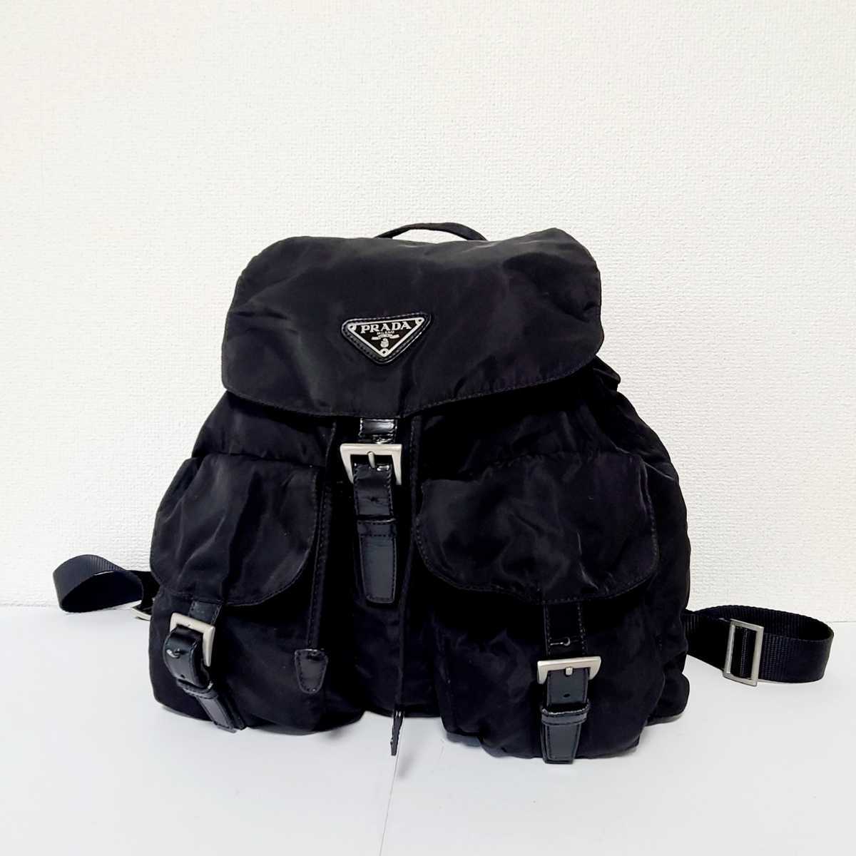 大 プラダ PRADA ナイロン レザー 本革 ブラック リュック バッグ 大容量 レディース ロゴ シルバー 金具 バックパック 高級 j56-1(リュック)｜売買されたオークション情報 ...