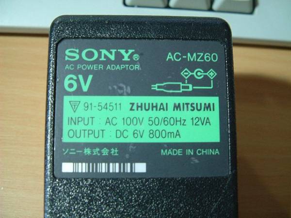 SONY 純正ACアダプター AC-MZ60 DC6V 800mA ディスクマン ラジオ(150W未満)｜売買されたオークション情報 ...