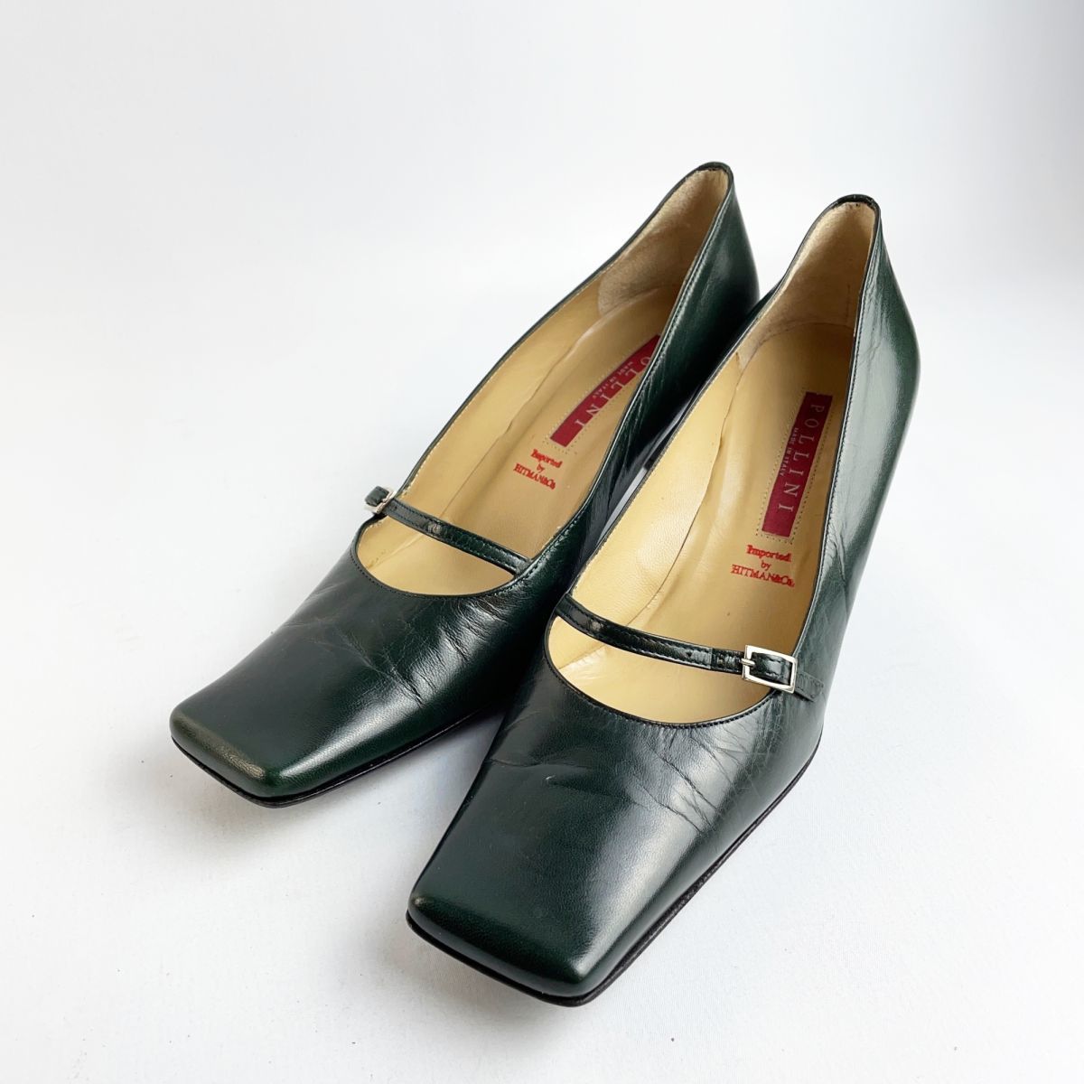 POLLINI ポリーニ 37 24.0 パンプス ヒール 本革 レザー 緑 グリーン /WW99(グリーン系)｜売買されたオークション情報、yahooの商品情報をアーカイブ公開 ...